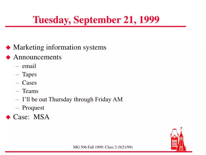 PPT - Tuesday, September 21, 1999 PowerPoint Presentation, free ...