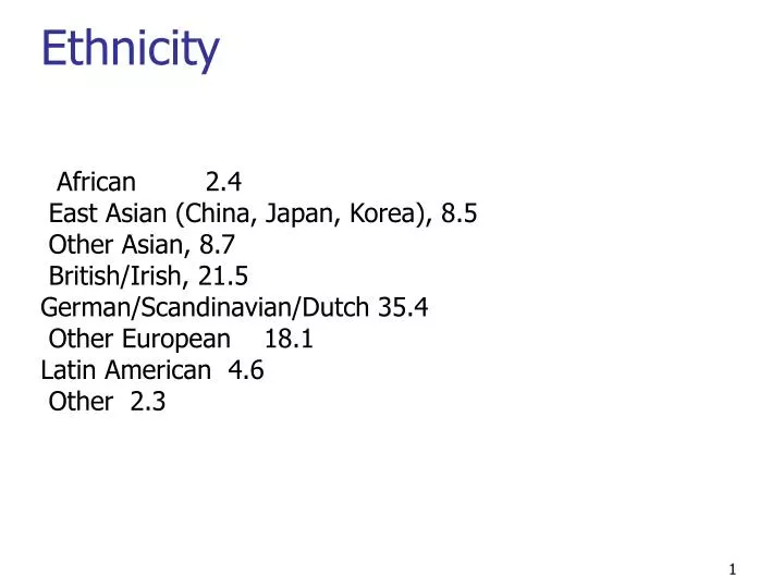 PPT - Ethnicity PowerPoint Presentation, free download - ID:4331822