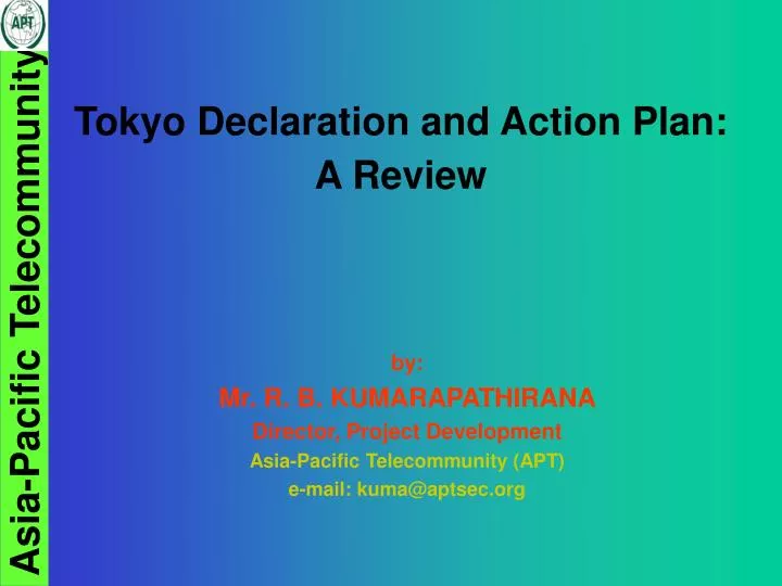 PPT - Tokyo Declaration and Action Plan: A Review PowerPoint ...