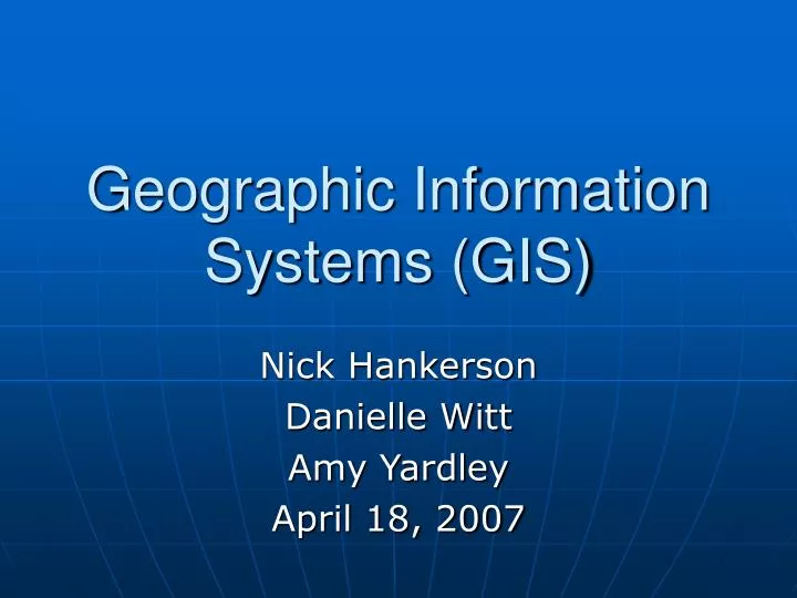 PPT - Geographic Information Systems (GIS) PowerPoint Presentation ... PPT - Geographic Information Systems (GIS) PowerPoint Presentation ...