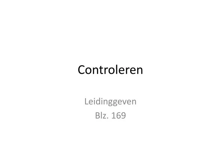 PPT - Controleren PowerPoint Presentation, free download - ID:4332747
