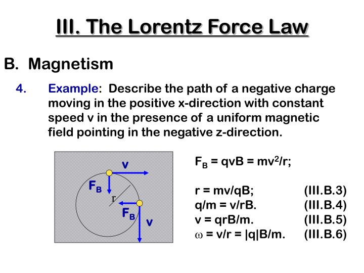 PPT - III. The Lorentz Force Law PowerPoint Presentation - ID:4333887