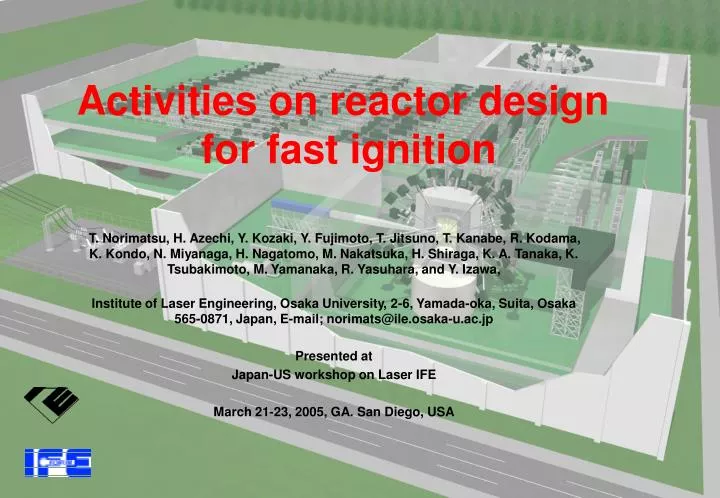 PPT - Activities on reactor design for fast ignition PowerPoint ...
