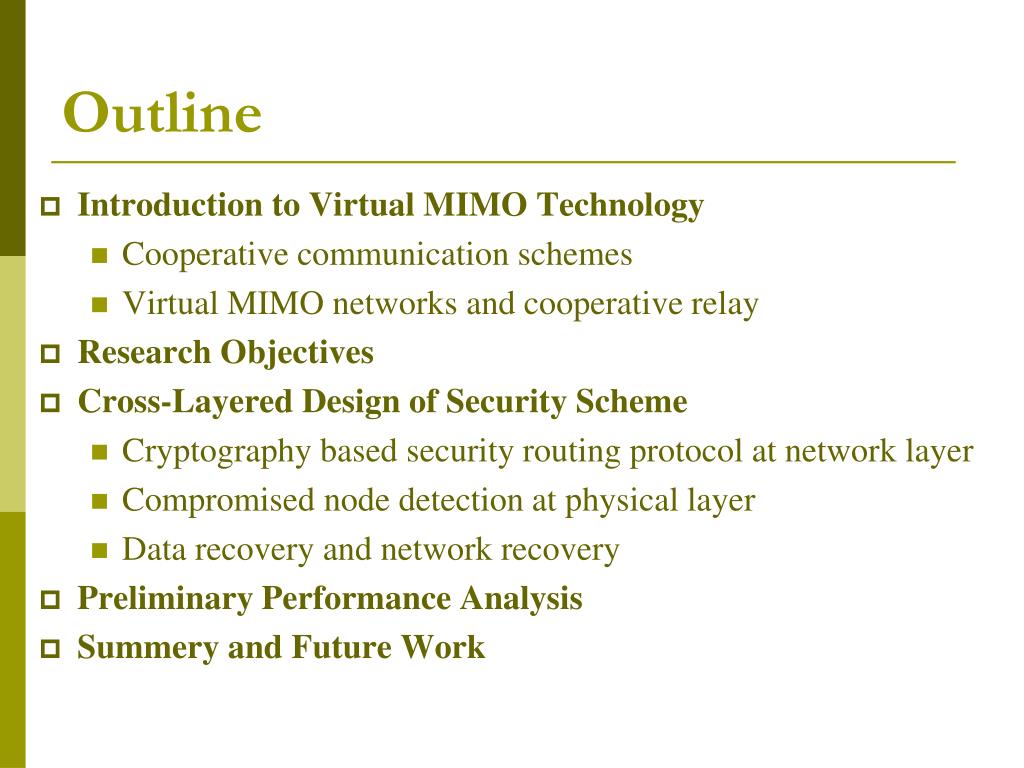 Ppt Cross Layer Design Of Security Scheme For Cooperative Mimo Sensor