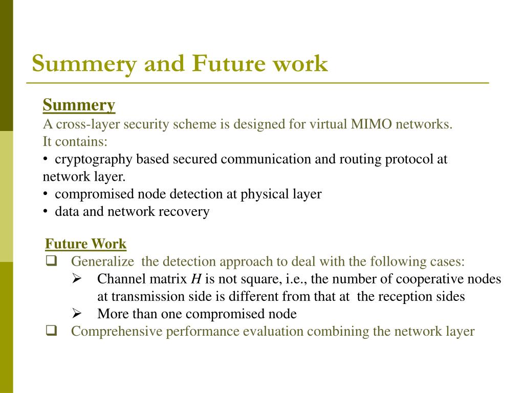 Ppt Cross Layer Design Of Security Scheme For Cooperative Mimo Sensor
