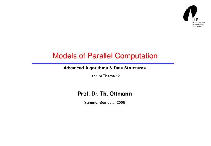 Ppt Models Of Parallel Computation Powerpoint Presentation Free 9862