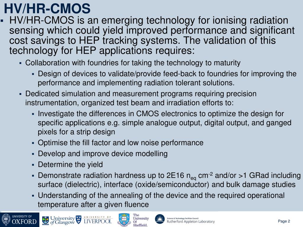 PPT - HV/HR-CMOS DEVELOPMENT Oxford, Glasgow, Liverpool, Sheffield and ...