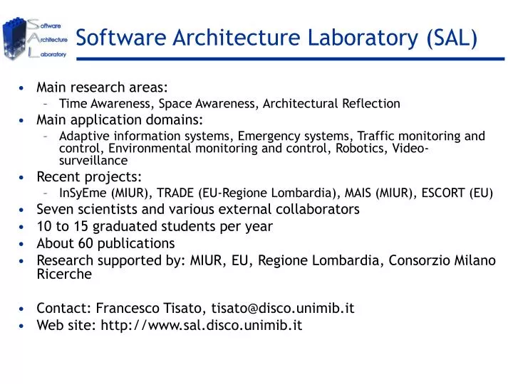 PPT - Software Architecture Laboratory (SAL) PowerPoint Presentation ...