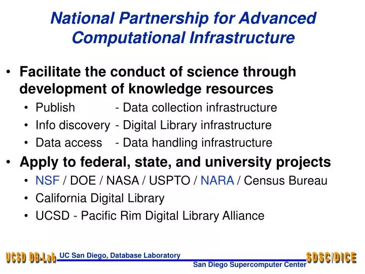 PPT - National Partnership for Advanced Computational Infrastructure PowerPoint Presentation ...