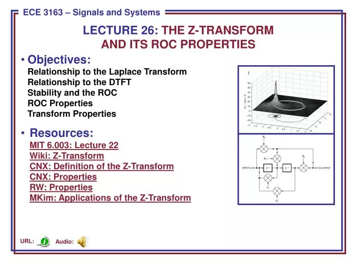PPT - LECTURE 26: THE Z-TRANSFORM AND ITS ROC PROPERTIES PowerPoint ...