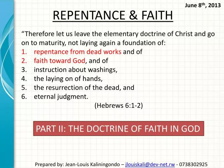 PPT - REPENTANCE & FAITH PowerPoint Presentation, free download - ID ...