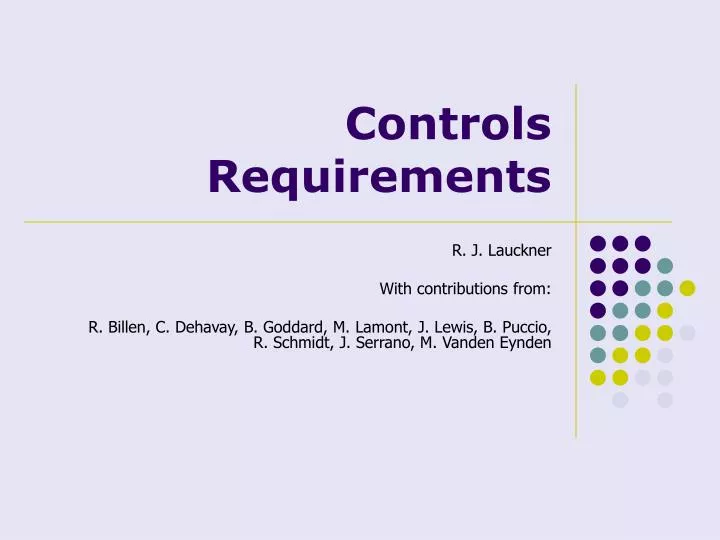 PPT - Controls Requirements PowerPoint Presentation, free download - ID ...