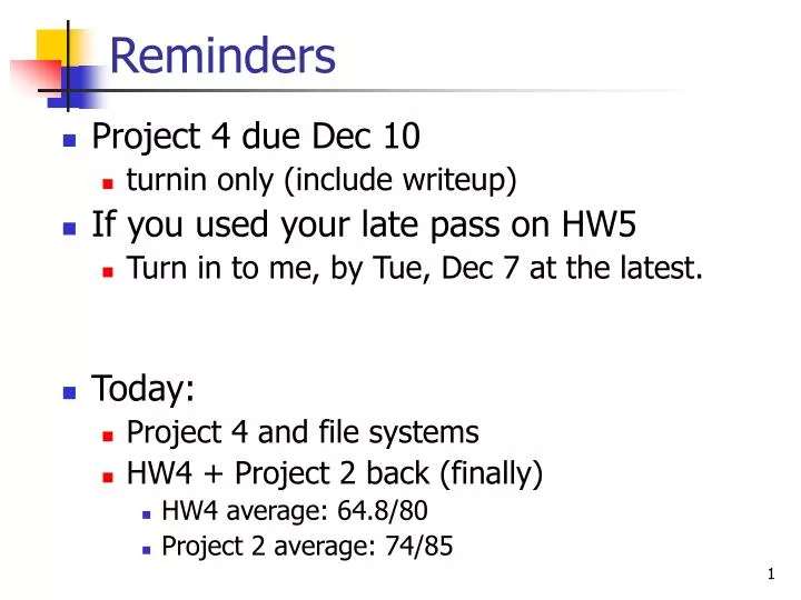 PPT - Reminders PowerPoint Presentation, free download - ID:4339577
