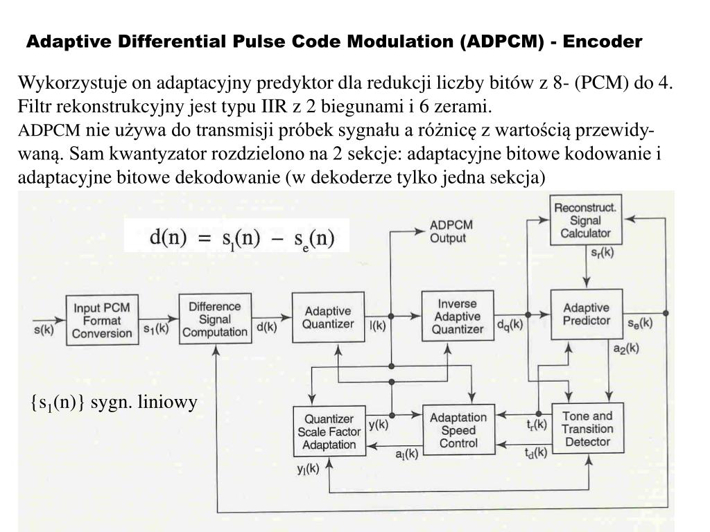 PPT - Wykład 8: Kwantyzacja i kompresja PCM, ADPCM, filtry adaptacyjne ...