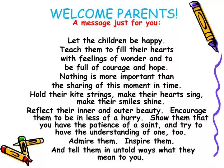 PPT - WELCOME PARENTS! PowerPoint Presentation, free download - ID:4340911