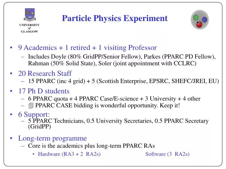 PPT - Particle Physics Experiment PowerPoint Presentation, free ...
