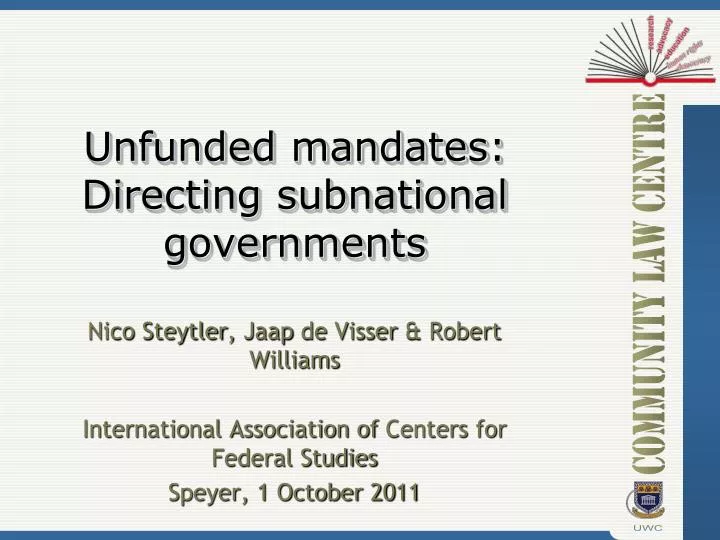 PPT - Unfunded mandates: Directing subnational governments PowerPoint ... PPT - Unfunded mandates: Directing subnational governments PowerPoint ...