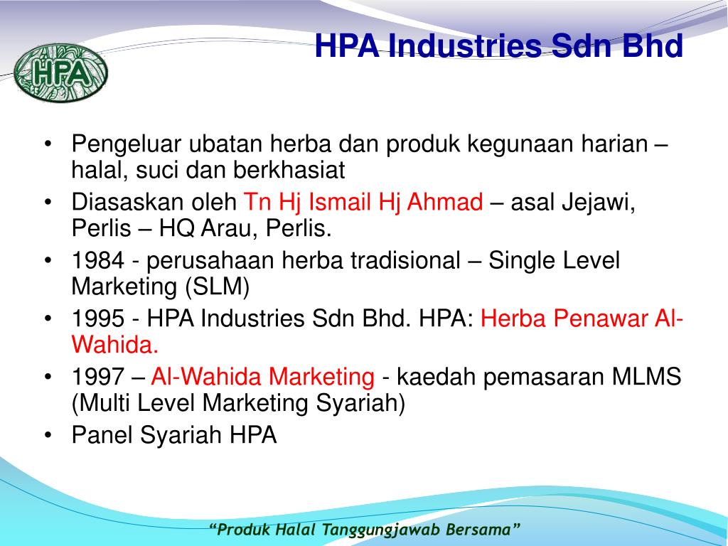PPT - PENGENALAN PERNIAGAAN PRODUK HALAL HPA PowerPoint Presentation ...
