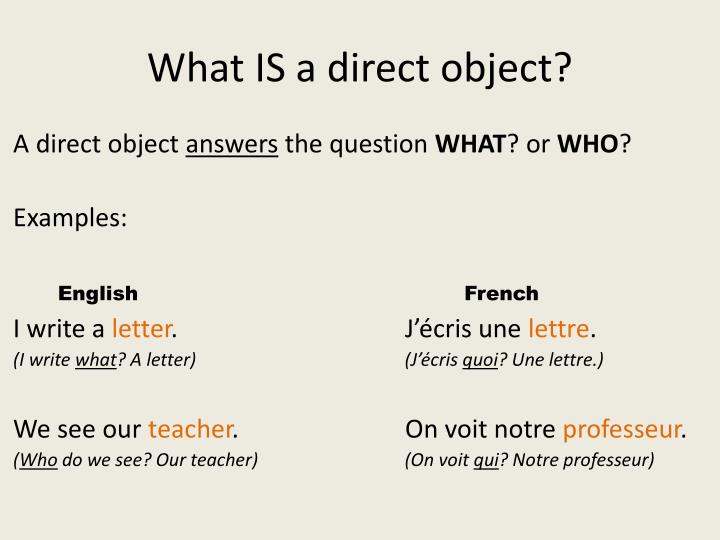 PPT - Les pronoms d’objet direct (Direct Object pronouns) PowerPoint ...