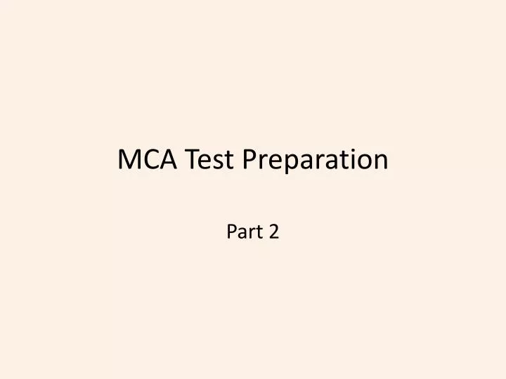 PPT - MCA Test Preparation PowerPoint Presentation, free download - ID ...