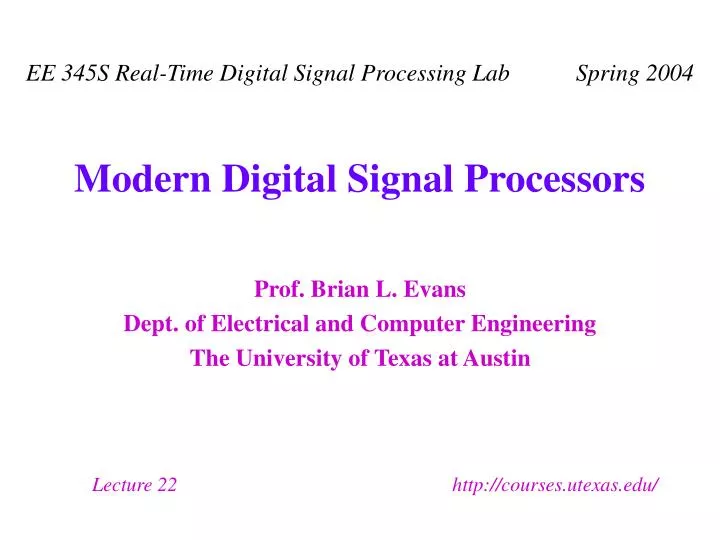 PPT - Modern Digital Signal Processors PowerPoint Presentation, free ...