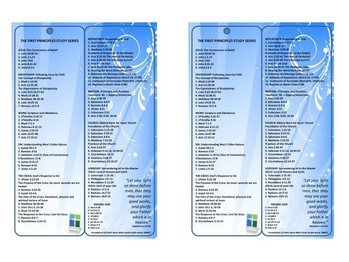 PPT - THE FIRST PRINCIPLES STUDY SERIES PowerPoint Presentation, free ...