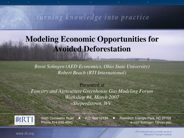 PPT - RTI International is a trade name of Research Triangle Institute ...