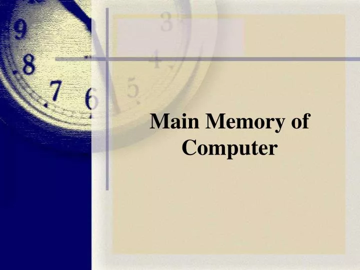 PPT - Main Memory of Computer PowerPoint Presentation, free download ...