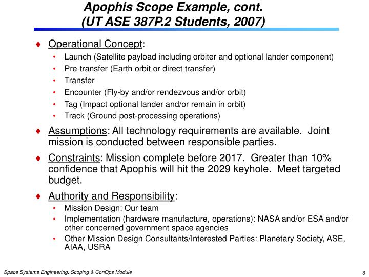 PPT - Scoping & Concept of Operations (ConOps) Module Space Systems ...