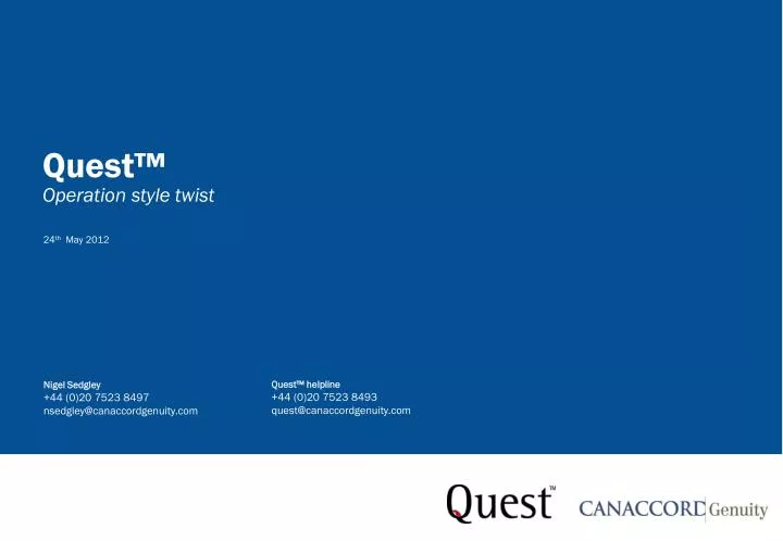 PPT - Quest™ PowerPoint Presentation, free download - ID:4346109