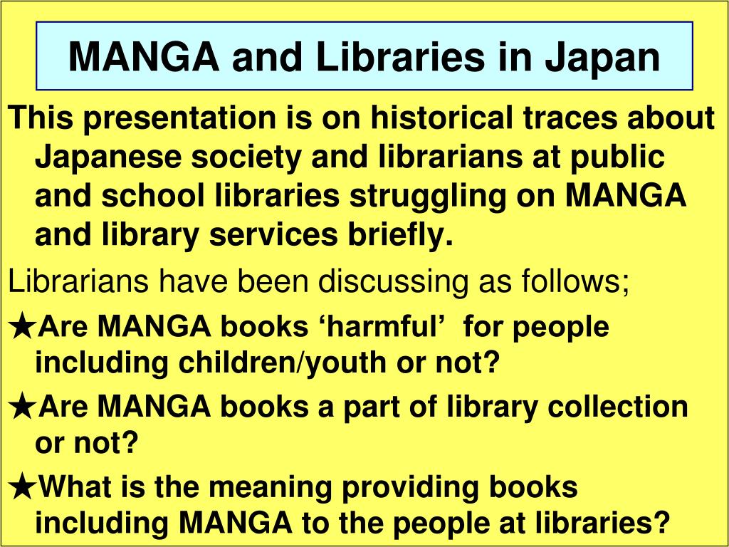 Ppt Manga And Libraries In Japan Powerpoint Presentation Free Download Id4347044
