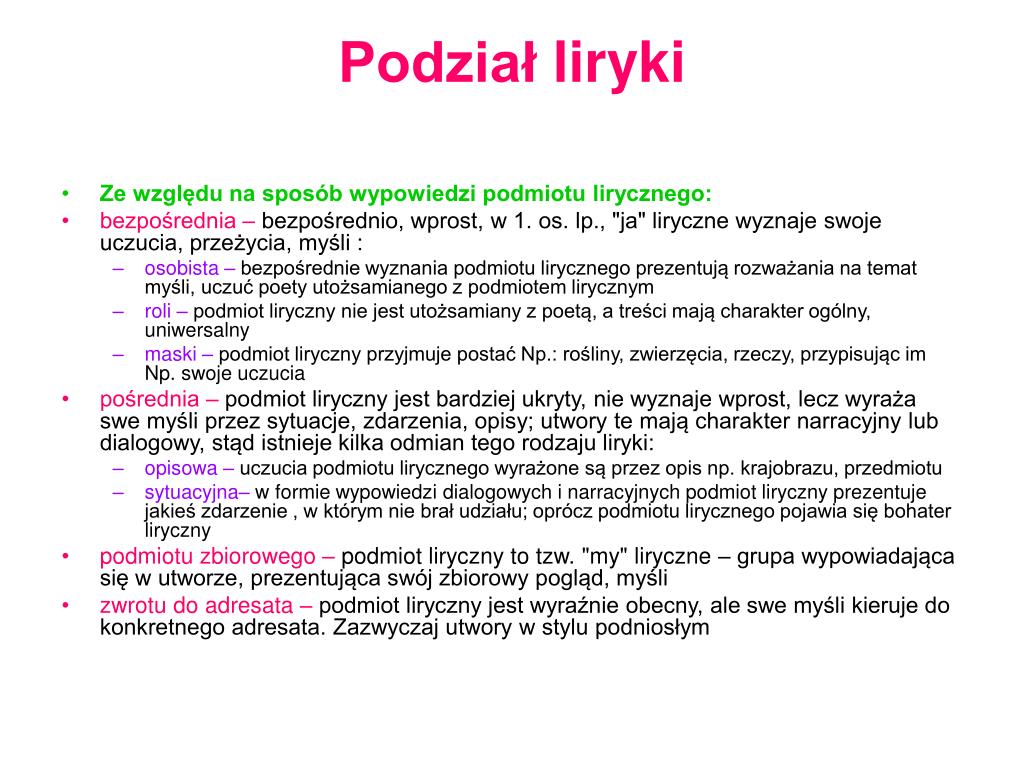 PPT - Liryka jako rodzaj literacki PowerPoint Presentation, free ...