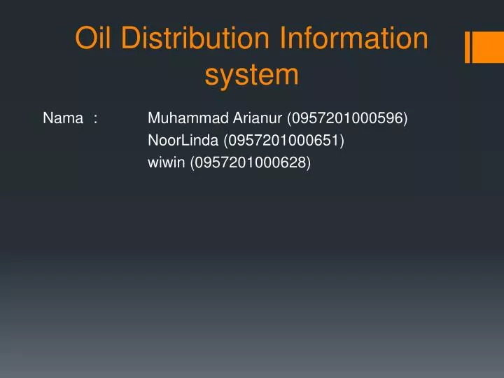 PPT - Oil Distribution Information system PowerPoint Presentation, free ...