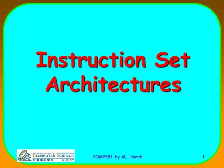 PPT - Instruction Set Architectures PowerPoint Presentation, free ...