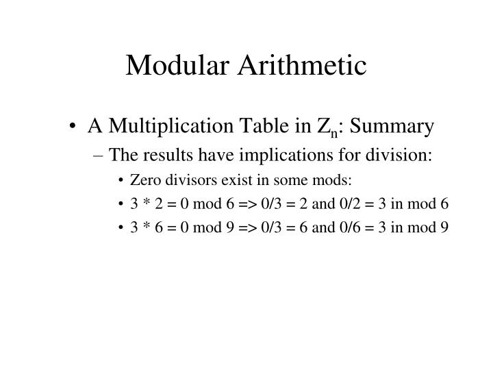 PPT - Modular Arithmetic PowerPoint Presentation - ID:4352697