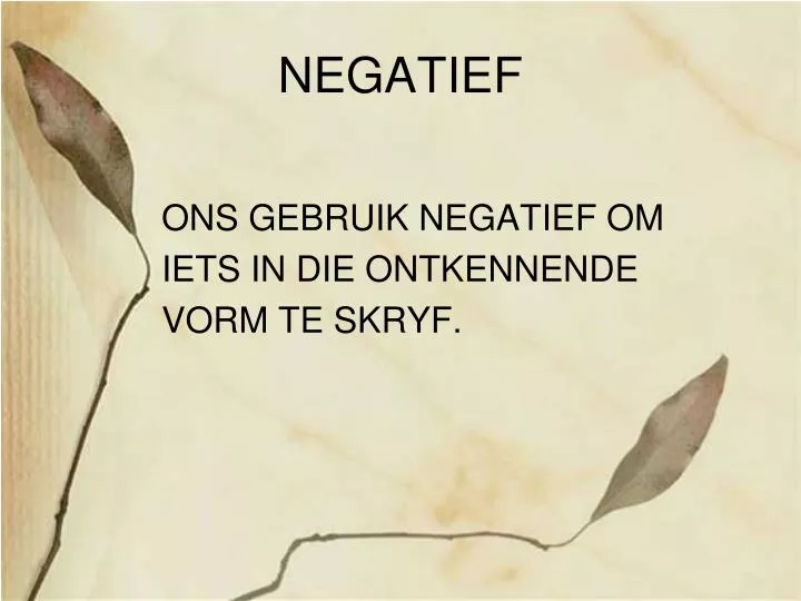 PPT - NEGATIEF PowerPoint Presentation, free download - ID:4352726