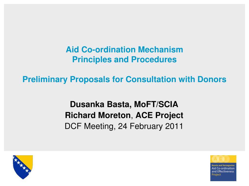 PPT - Dusanka Basta, MoFT /SCIA Richard Moreton , ACE Project DCF ...