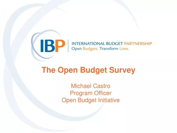 PPT - The Open Budget Survey PowerPoint Presentation, free download ...