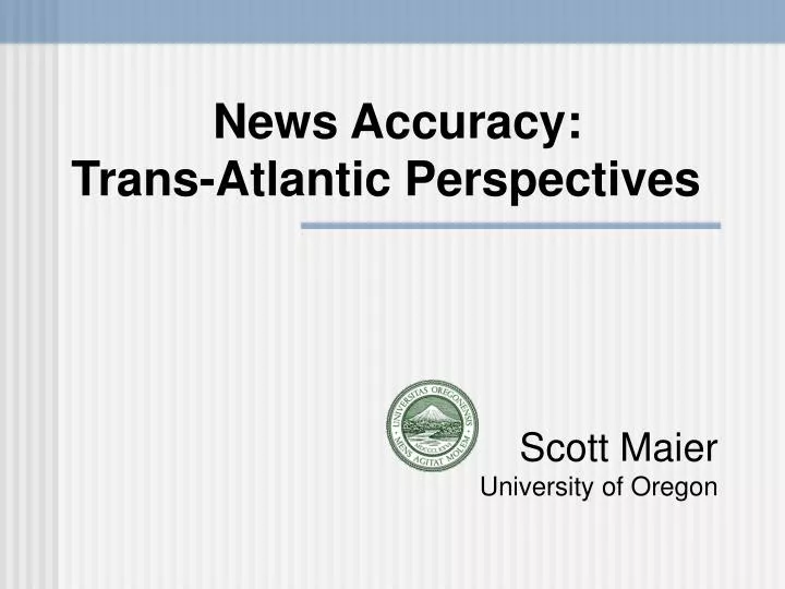 PPT - Scott Maier University of Oregon PowerPoint Presentation, free ...