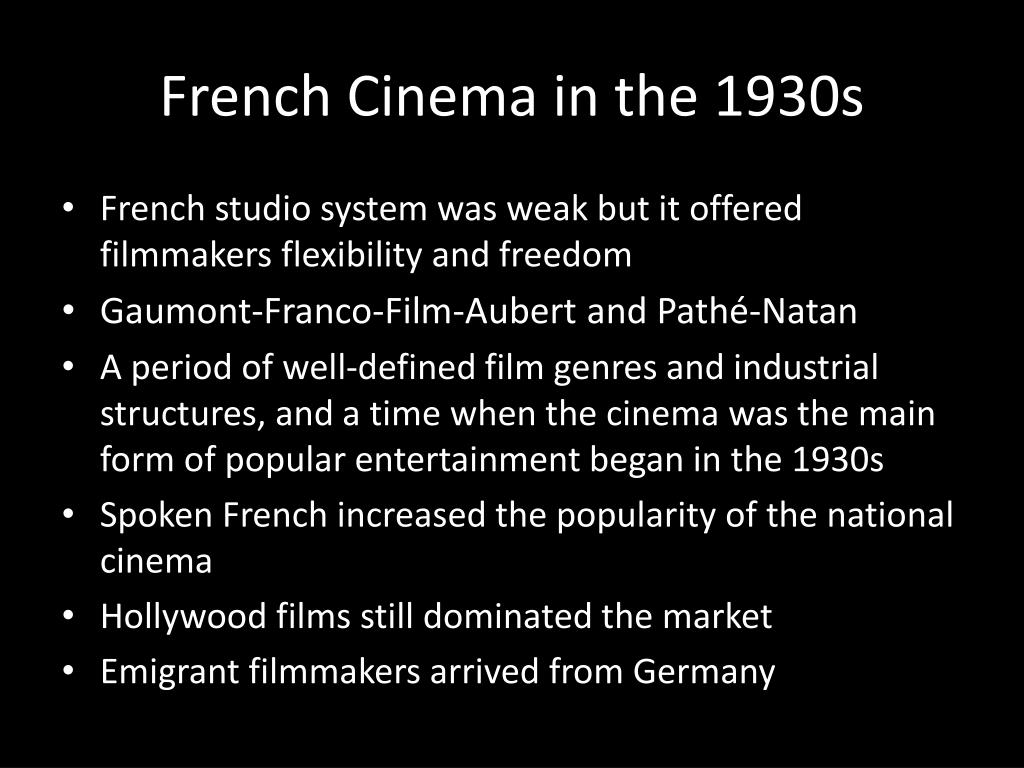 PPT - Hollywood in the 1930s, Poetic Realism, Japanese Cinema in the ...