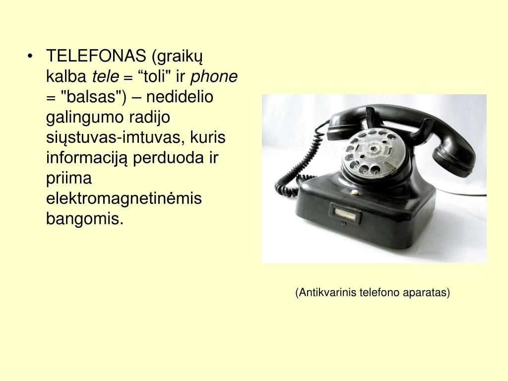 PPT - PIRMASIS TELEFONAS (Alexander Graham Bell) PowerPoint ...