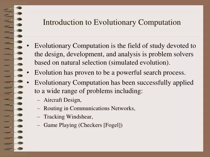 PPT - Introduction to Evolutionary Computation PowerPoint Presentation ...