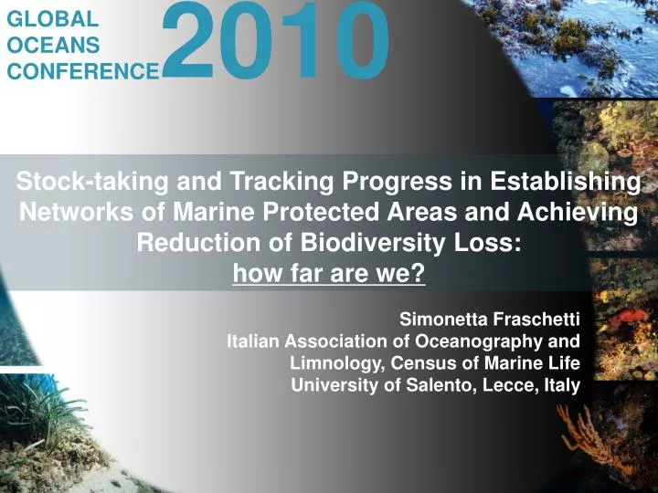 PPT - Simonetta Fraschetti Italian Association of Oceanography and ...