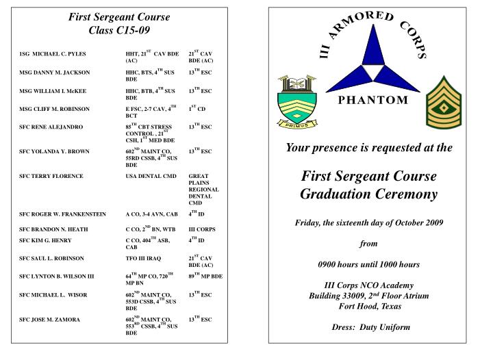 PPT - United States Army Sergeants Major Academy First Sergeant Course ...