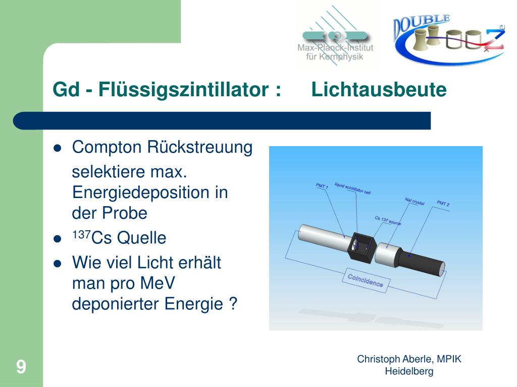 PPT - Szintillationsmessungen innerhalb des Reaktorneutrinoexperiments ...
