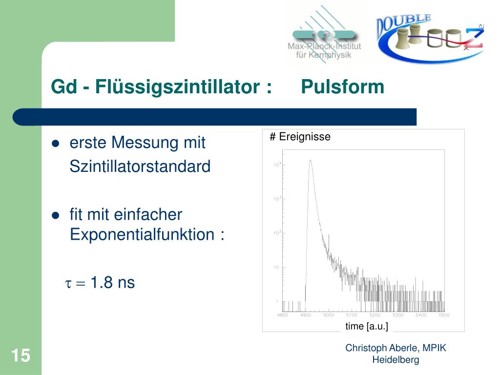 PPT - Szintillationsmessungen innerhalb des Reaktorneutrinoexperiments ...