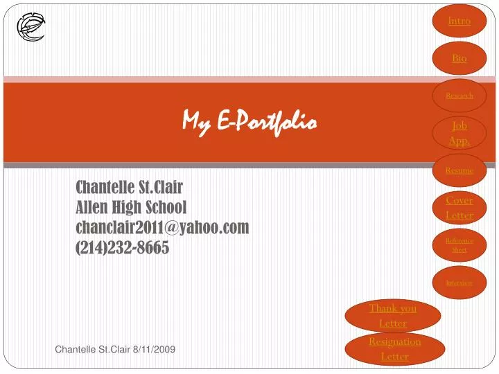 PPT - My E-Portfolio PowerPoint Presentation, free download - ID:4360510