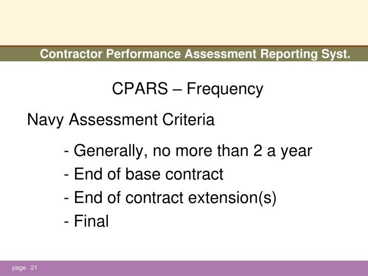 PPT - Contractor Performance Assessment Reporting System (CPARS) August ...