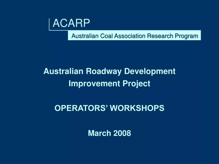 PPT - ACARP PowerPoint Presentation, free download - ID:4361014