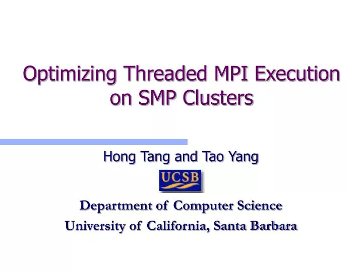 Ppt Optimizing Threaded Mpi Execution On Smp Clusters Powerpoint Presentation Id4361547